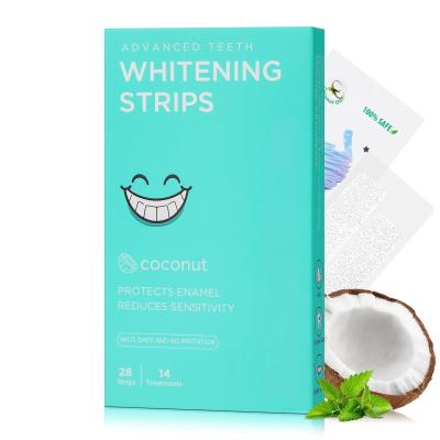 China Coconut Tooth Whitening Strips with Reduced Sensitivity Formula - 28 Strips for 14 Complete Treatments for sale