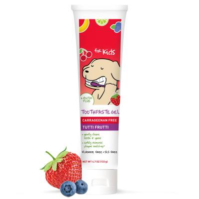 China 4.7oz Fluoride-Free Toothpaste Gel for Kids 6 Months to 6 Years - Tutti Frutti Flavor Safe to Swallow for sale
