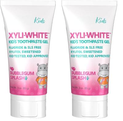 China Custom Logo Kids Toothpaste Gel Bubblegum Splash Flavor 3 Ounce 2 Pack with 25% Xylitol for sale