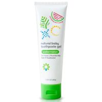 China Natural Baby Fluoride Free Kids Toothpaste Gel 2.8 oz Watermelon Flavor Safe to Swallow for Ages 6 Months to 6 Years for sale