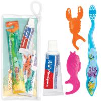 China Child Dental Care Travel Kit with 0.85 oz Toothpaste, 30-Tuft Toothbrush & Flossers in 4.5x10