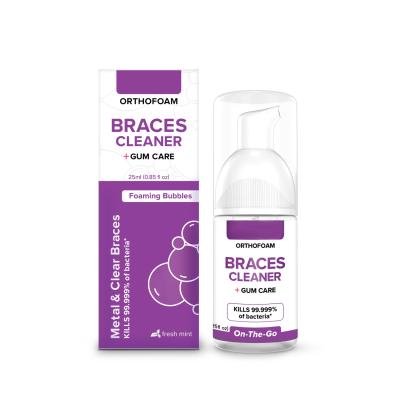 China 25ml Dental Braces Cleaner Foam - Whitens Teeth 3-4 Shades in 4 Weeks, Mint Flavor for Metal & Ceramic Braces for sale