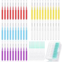 China 250 Pcs Interdental Brush Set for Braces - 50 Reusable Brushes & 200 Disposable Picks with Storage Case for sale