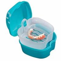China Green Portable Denture Case with Strainer Basket - 3.5