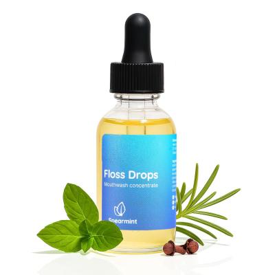 China Concentrated Floss Drop Serum 2oz - Organic Spearmint Water Flosser Mouth Wash with Customizable Strength for sale