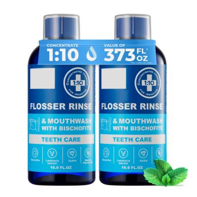 China Concentrated Water Flosser Rinse Mint Flavor 2 Pack 33.8 fl.oz - Alcohol-Free Oral Care Solution with 1:10 Dilution Ratio for sale
