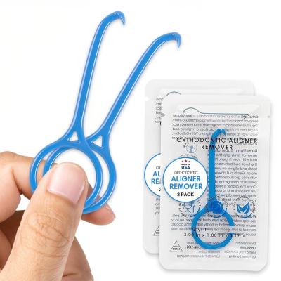 China Clear Aligner Removal Tool Invisible Removable Braces Remover Key 2 Pack Blue Color for sale