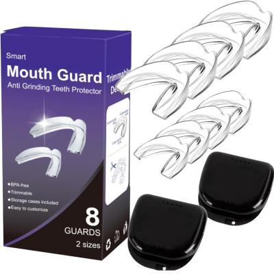 China 8-Pack Custom Fit Teeth Grinding Mouth Guard - BPA-Free Dental Protection for Night Use and Sports for sale