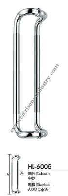 China Stainless steel door handle HL6005, dia38 X 600 for sale
