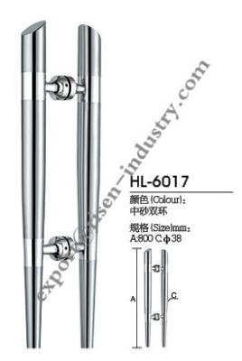 China Stainless steel door handle HL6017, dia38 X 800 for sale