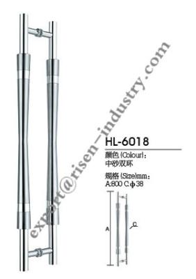 China Stainless steel door handle HL6018, dia38 X 800 for sale