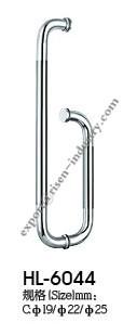 China Stainless steel door handle HL6044, dia19, 22, 25 for sale