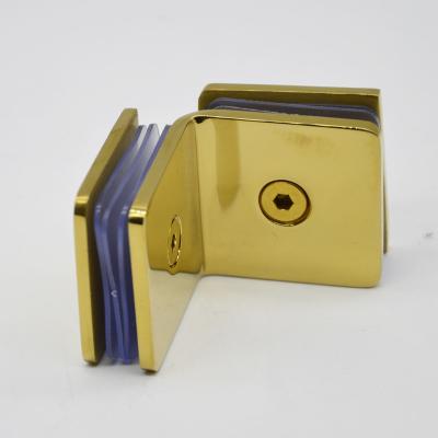 China Clip Stainless steel glass to glass 90 degree, material SS304, finishing satin or mirror, for 9-12mm glass for sale
