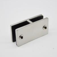 China Stainless steel Glass connector 180 degree RS2310, 80X40mm, thickness 5mm, SS304 satin, mirror, black for sale