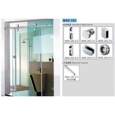 China Bathroom Sliding Door System 105, Stainless Steel 304, Satin MIrror,  glass sliding door for sale
