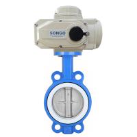 China Cast Iron Wafer Motorized Actuator Valve SS304 PTFE Seal 150LB With Manual Manipulation for sale
