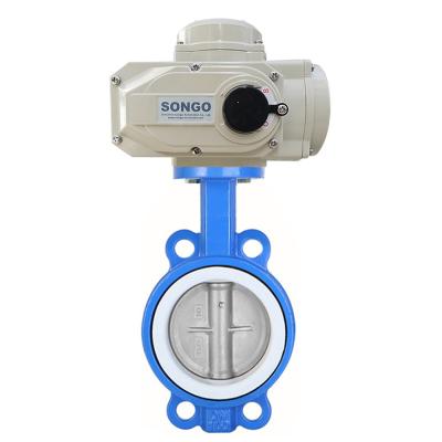 China Cast Iron Wafer Motorized Actuator Valve SS304 PTFE Seal 150LB With Manual Manipulation for sale