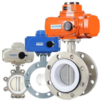China Flange Motorized Butterfly Valve On Off Type 220V 16bar EPDM SS304 Ip67 160Nm for sale