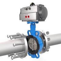 China Ductile Cast Iron Pneumatic Butterfly Valve SS304 Disc 16bar Epdm Seal With Solenoid Valve Limit Switch for sale