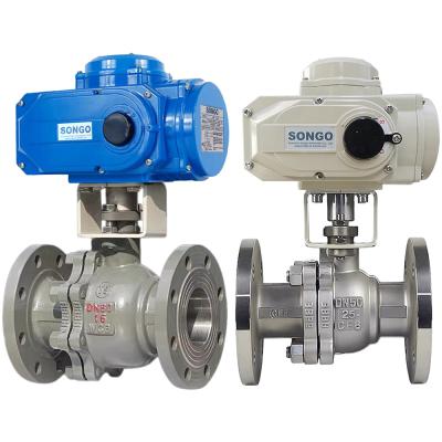 China SS304 Flange Motorized Ball Valve CF8 Stainless Steel 220VAC On Off Type for sale