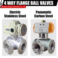China 4 Way Motorized Actuator Valve PTFE Seal Stainless Steel Electric for sale