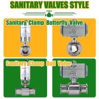China Food Grade Sanitary Pneumatic Butterfly Valve SS304 Tri Clamp Double Acting for sale