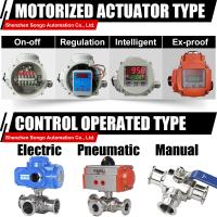 China Sanitary 3 Way Motorized Ball Valve Food Grade SS304 T L Port Modulating Electric Actuator for sale