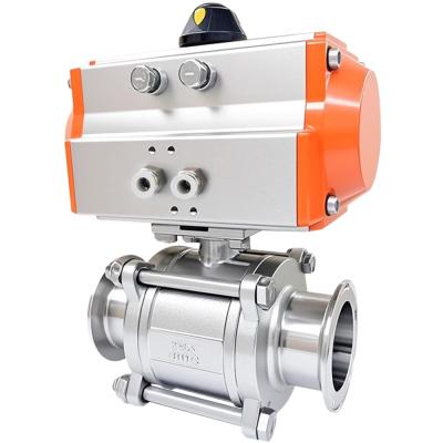 China Sanitary Single Acting Pneumatic Actuator Valve Food Grade SUS304 Tri Clamp For Milk for sale
