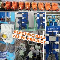China PVC 3 Way Electric Actuator Ball Valve Motorized IP67 50Nm DN20 3/4 Inch 110V AC True Union for sale