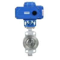 China SS304 Electric Actuator Butterfly Valve Metal Hard Seal Wafer Type 2 Inch 380V AC IP67 160Nm for sale