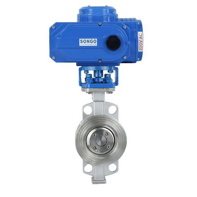 China SS304 Electric Actuator Butterfly Valve Metal Hard Seal Wafer Type 2 Inch 380V AC IP67 160Nm for sale