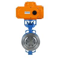 China SS304 Electric Actuator Butterfly Valve Metal Hard Seal Wafer Type 2 Inch 380V AC IP67 160Nm for sale