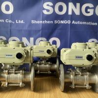 China 3 Piece Flange Motorized Actuator Valve SS316 2 Way On Off Electric Ball Valve for sale