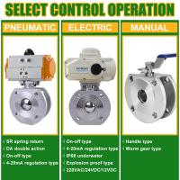 China Stainless Steel 304 Wafer Pneumatic Ball Valve PN16 PN25 Double Acting Air Actuator for sale