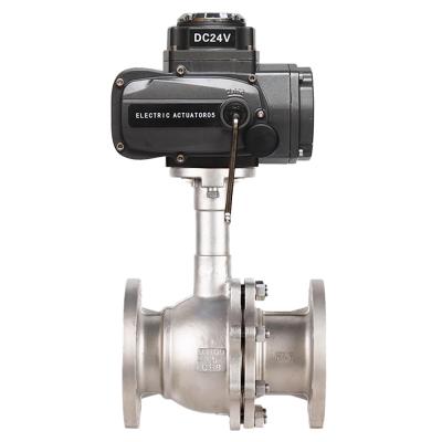China Cast 316 Steel Cryogenic Ball Valve Electric 2 Piece Flange Type 220VAC On / Off 16bar for sale