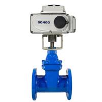 China SONGO Flange Motorized Gate Valve Stainless Steel 304 316 Multi Turn Electric Actuated Water Flow Control Valve for sale