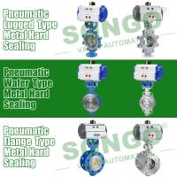 China Casting Steel Pneumatic Actuator Valve Metal Hard Sealing Lugged Wafer Type Double Acting for sale