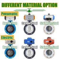 China Flange Pneumatic Soft Sealed Butterfly Valve EPDM PTFE Rubber Casting Iron With Air Actuator for sale