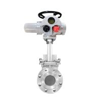 China SS304 Motorized Knife Gate Valve 4-20mA Intelligent Modulating Multi Turn for sale