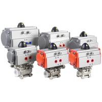 China PPL Seal Pneumatic Actuator Ball Valve SS304 Female Thread 2 Way 3 Piece For Steam 200degree for sale