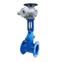 China SONGO Cast Iron Flange Motorized Gate Valve On/off 380V Electric Actuator Multi-turn Non-rising Stem Resilient EPDM Water Gate Valve for sale