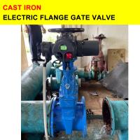 China SONGO Cast Iron Flange Motorized Gate Valve On/off 380V Electric Actuator Multi-turn Non-rising Stem Resilient EPDM Water Gate Valve for sale