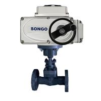China Double Flanged DN125 Multi-Turn Intelligent Electric Actuator Forged Steel Motorized Electric Steam Globe Valve for sale