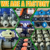 China 3Way PVC Pneumatic Ball Valve Corrosion Resistant Plastic Double Union Female Thread Type for sale