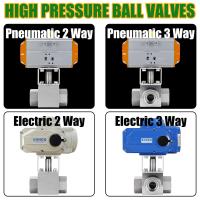 China 3 Way Pneumatic Ball Valve T or L Port Forged SS316 400bar 6000 PSI Hydraulic Ball Valve for sale