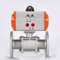 China Double Acting Pneumatic Actuator Valve Stainless Steel 304 2Way with 3 Piece Flange for sale