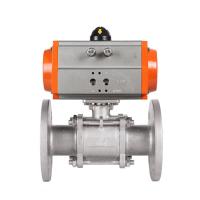 China Double Acting Pneumatic Actuator Valve Stainless Steel 304 2Way with 3 Piece Flange for sale