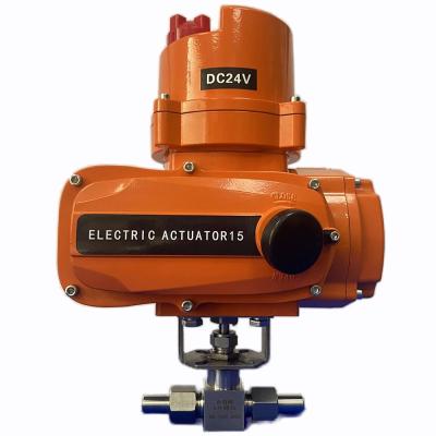 China SONGO SS304 IP68 Motorized Needle Valve with 4-20mA Control for High Pressure Hydraulic Systems for sale