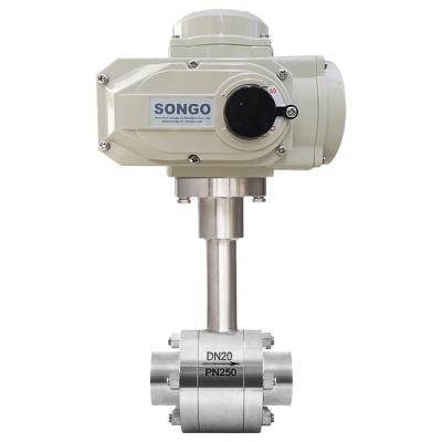 China Motorized Cryogenic Valve 24VDC Stainless Steel LNG with Electric Actuator for sale