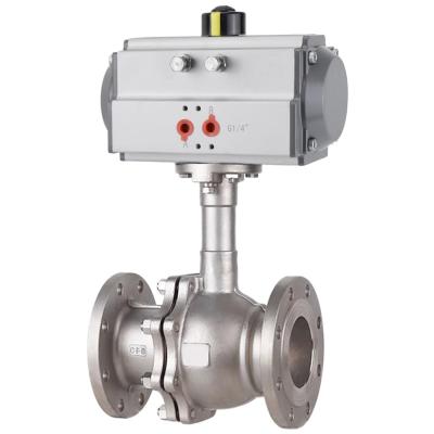 China Single Acting Pneumatic Cryogenic Valve 150lb Cast Steel 316 Extended Stem 2pcs For Liquid Natural Gas for sale